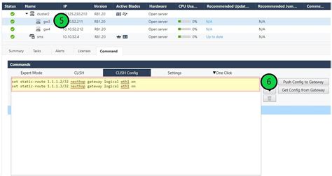get and push gaia clish configs smartconsole ext check point