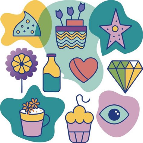 Premium Vector Colorful Abstract Design With Various Objects On White