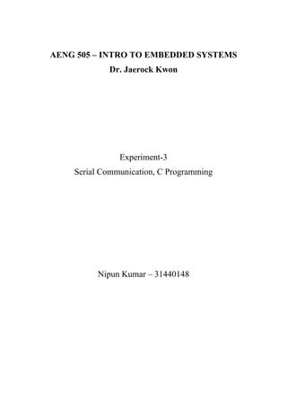 C Programming Of An Arm Microcontroller And Writing Uart Serial Communication Protocol Pdf