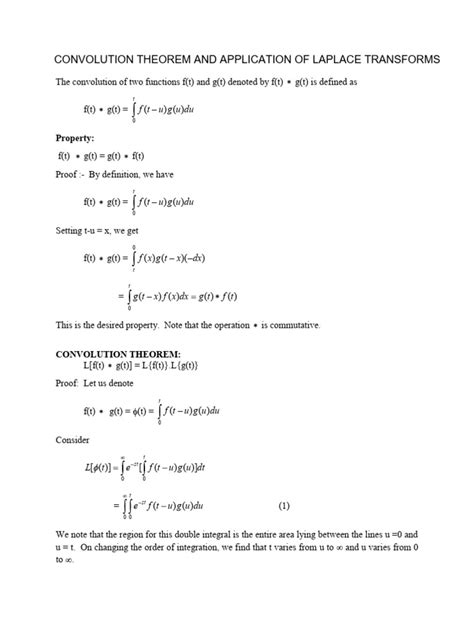 43 Convolution Theorem Applications Pdf Convolution Laplace 43 Convolution Theorem Applications Pdf Convolution Laplace
