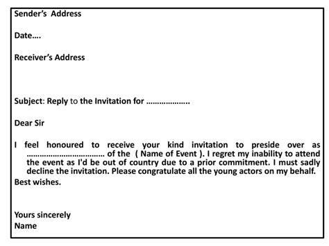 Formal Reply Format Class 12