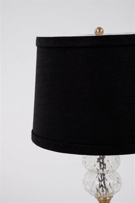 Vintage Pair Glass Brass Table Lamps For Sale At 1stdibs