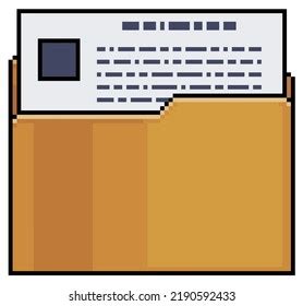 Pixel Art Folder Document Vector Icon Stock Vector Royalty Free 2190592433 Shutterstock