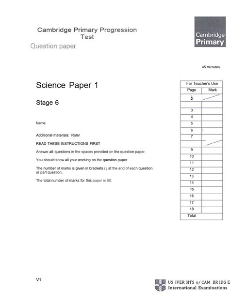 Primary Progression Test Stage 6 Science Paper 1 Pdf Solubility Pulse