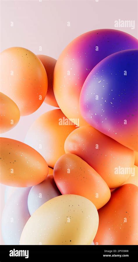 A 3d Rendering Of Abstract Geometric Crumpled Sphere Shaped Objects In A Pale Pink Environment