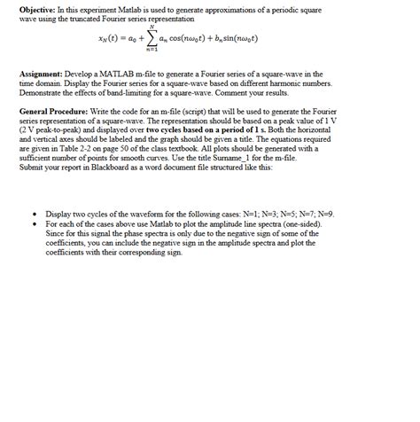 In This Experiment Matlab Is Used To Generate
