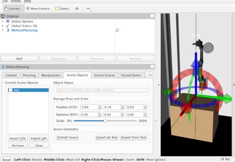 RViz Broken Interactive Marker In Scene Objects Tab Issue Moveit Moveit GitHub