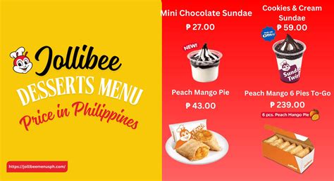 Jollibee Desserts Menu With Prices In Philippines
