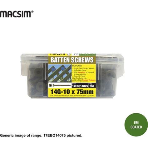 14g X 75mm Batten Screw T17 Em Tub 200