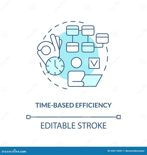 Time Based Efficiency Turquoise Concept Icon Stock Vector Illustration Of Research Task