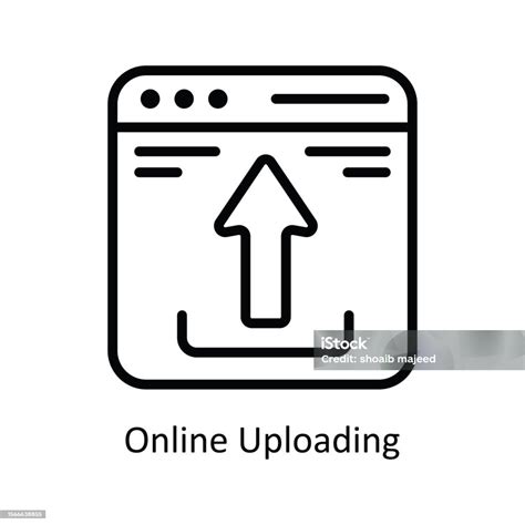온라인 업로드 벡터 개요 아이콘 디자인 그림입니다 네트워크 및 통신 흰색 배경에 기호 Eps 10 파일 0명에 대한 스톡 벡터