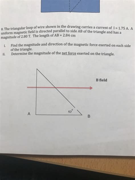 solved the triangular loop of wire shown in the drawing