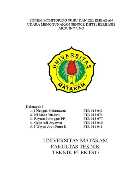 Sistem Monitoring Suhu Dan Kelembaban Udara Menggunakan Sensor Dht11
