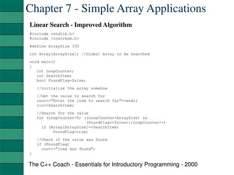 ppt chapter 7 simple array applications powerpoint presentation