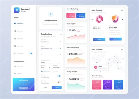 그래프 차트 및 다이어그램이 포함된 인포그래픽 대시보드 Ui Ux 디자인 버스용 웹 인터페이스 템플릿 프리미엄 벡터
