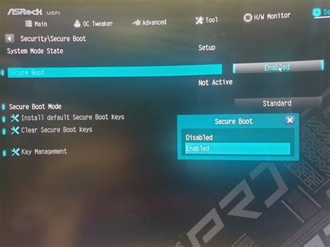 보안 부팅 상태 질문 지식in