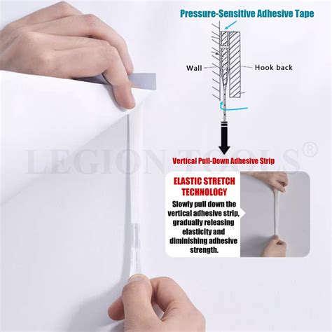 White Removable Hooks Self Adhesive Legion Warehouse