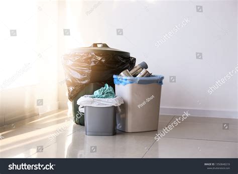 Trash Bins Different Types Garbage Indoors Stock Photo Shutterstock
