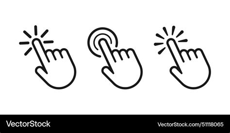 Pointer Cursor Icon Or Hand Clicking Icons Vector Image