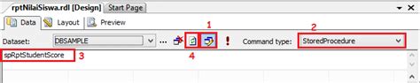 ssrs stored procedure as report data source