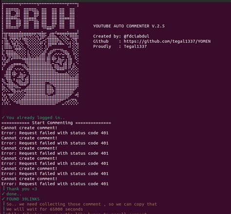 request failed with status code 401 · issue 44 · tegal1337 yomen · github