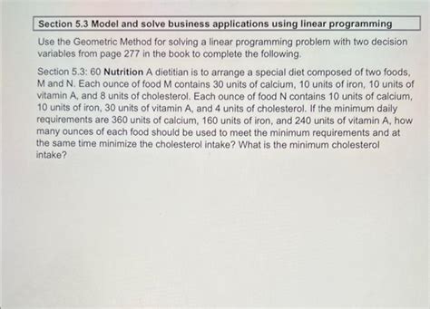 Solved Section 53 Model And Solve Business Applications