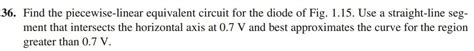 Solved 6 Find The Piecewise Linear Equivalent Circuit