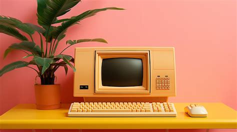 premium ai image colorful image of vintage computer monitor