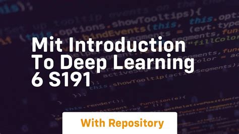 mit introduction to deep learning 6 s191 - YouTube