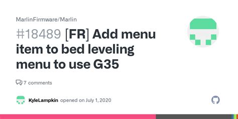 Fr Add Menu Item To Bed Leveling Menu To Use G35 · Issue 18489