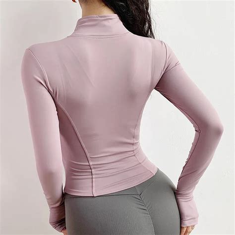 Женские куртки для бега на молнии с длинным рукавом для занятий спортом