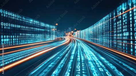 Digital Highway A Representation Of Data Flow And Speed Stock