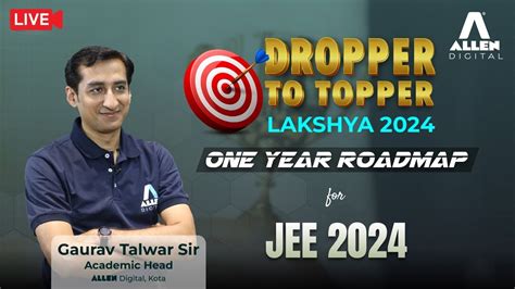 Dropper To Topper Lakshya 2024🎯 One Year Roadmap For Jee 2024