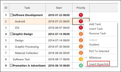 Insert A Hyperlink To A Task In Edraw Project