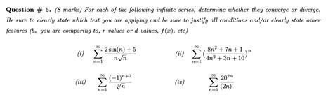 Solved Question 5 8 Marks For Each Of The Following