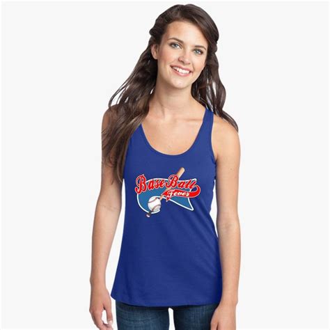 Baseball Fever Flaged Black Outline Womens Racerback Tank Top