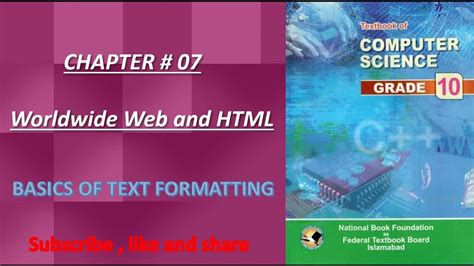 Basic Text Formatting In Htmlchapter 7worldwideweb And Html