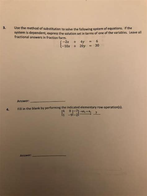 solved 3 use the method of substitution to solve the