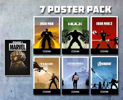 Mcu Phase 1 Poster Pack Drapster