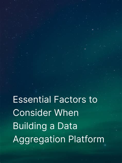 Building A Data Aggregation Platform Key Factors