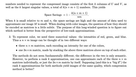 Solved 2 Image Compression In Lab 4 We Examined Grayscale