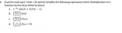 solved 2 5 points each part total 20 points simplify the