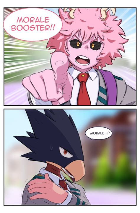 ashido mina and tokoyami fumikage boku no hero academia drawn by
