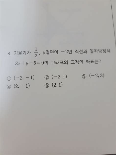 중2 연립일차방정식 해와 그래프 문제 지식in