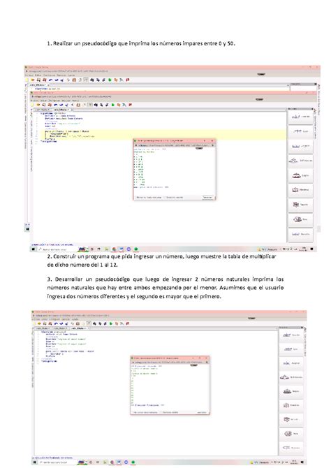 Algoritmossemana 12 Algoritmos De Ingenieria Realizar Un Pseudocódigo Que Imprima Los
