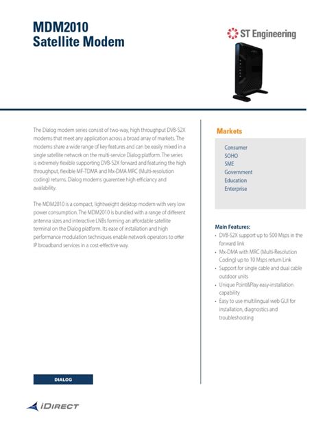 productsheet mdm2010 satellitemodem 2023 pdf computer network modem