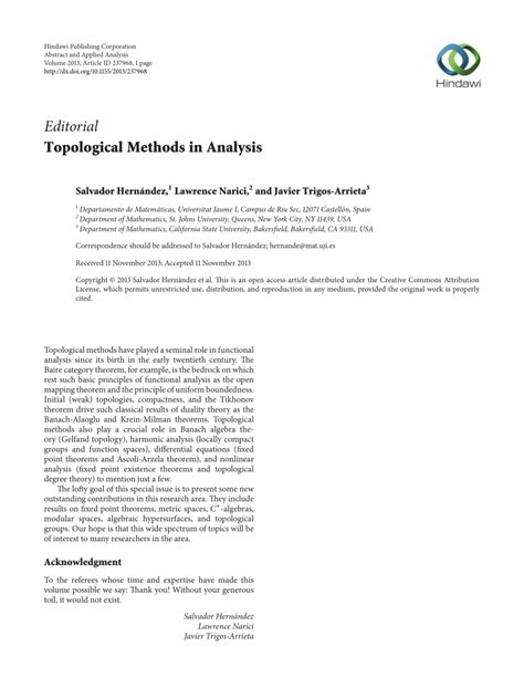 PDF Topological Methods In Analysis