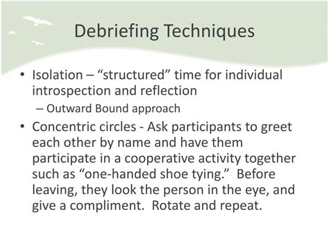Ppt Successful Debriefing Techniques Powerpoint Presentation Free
