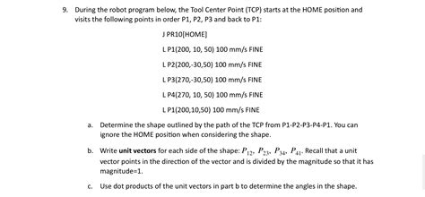 solved during the robot program below the tool center point