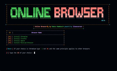GitHub Hhammouch Online Browser This Bash Script Enables You To Quickly Install Various Web